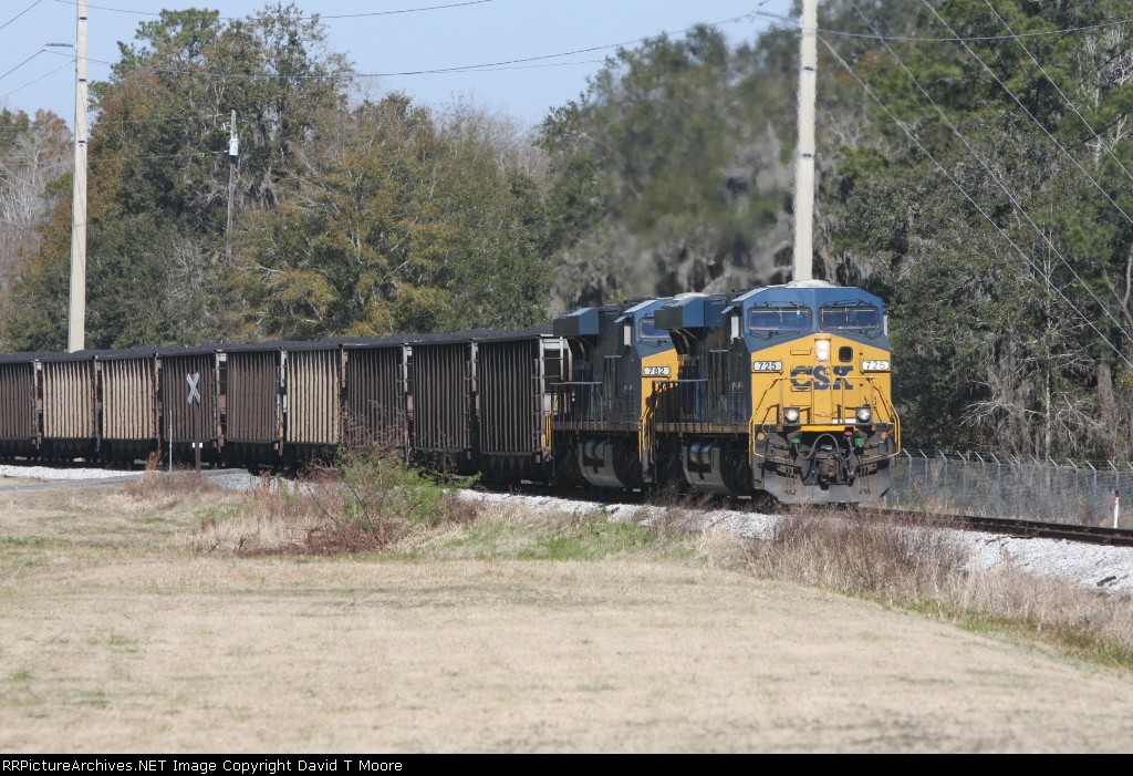CSX 725 leads U127-23 a GNFX Coal train